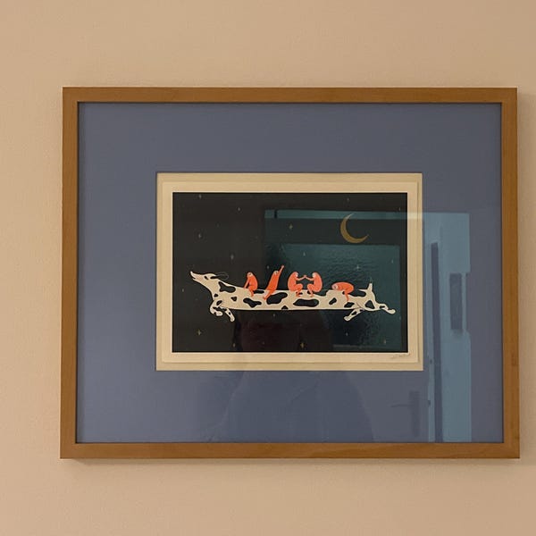 Risographie Tiger Vulkan – Zeitgenössischer Screen Print Mit Surrealer ...