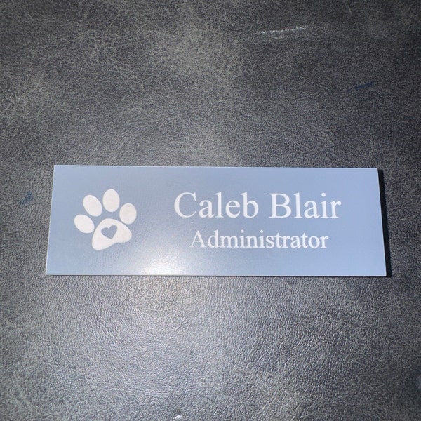 PAW PRINT Vet Tech Name Tag Veterinarian RVT Name Badge Veterinary ...