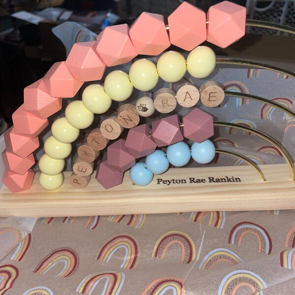 4 Ring-personalized Rainbow Abacus, Nursery Decor Bohemian, Abacus ...