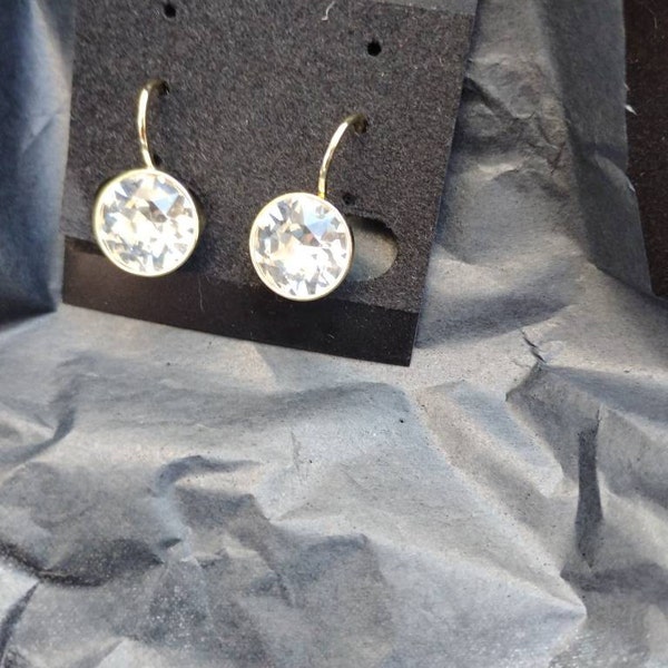 Large Bella Gold-plated Crysta Golden Sadow Pierced Crystal Earrings ...