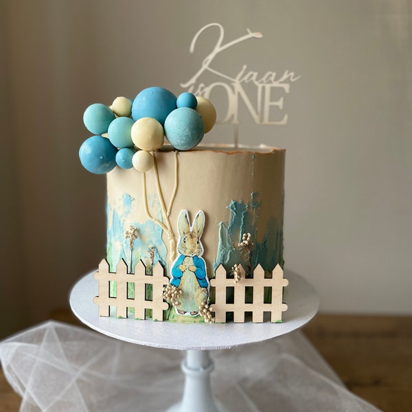 Peter Rabbit Themed Cake Topper and Fences | Personalised | Various ...