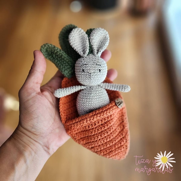 Little Rabbit in Carrot Sleeping Bag Crochet Pattern, Easter Gift Idea ...