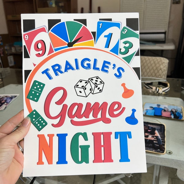 Game Night Party - Printable Poster, Birthday Party Decorations, Family ...