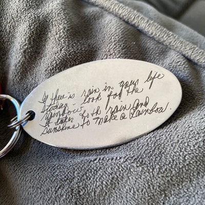 Handwritten Key Chain, Your Handwriting Keychain or Font, Personalized ...