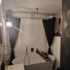 Oval Shaped 360 Degrees Shower Curtain Rod for Bathroom, Fitting and ...