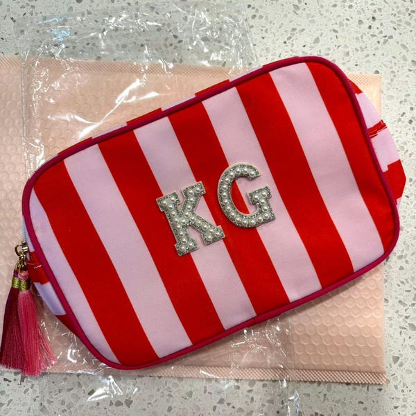 Light Blue Checkered Pouch, Coastal Bachelorette Party Favors, Checker ...