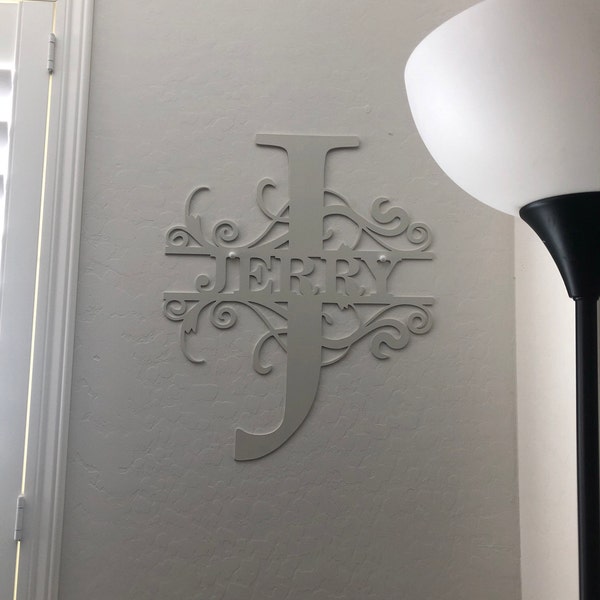 Metal Last Name Monogram | SPLIT LETTER MONOGRAM | Family Name Sign ...