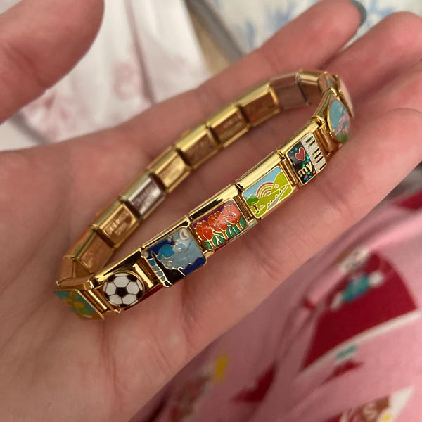 Gold Italian Bracelet, Custom Gold Italy Charms, Personalized Italian ...