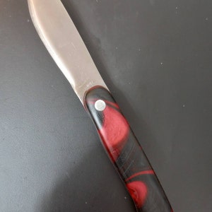 Ruby Red Pearl Scales Knife Handles . - Etsy