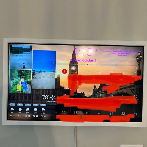 24" Digital Wall Display - Smart Screen - Wifi Calendar - Raspberry Pi ...