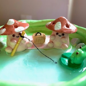 Mushroom Frog Clay Jewelry Dish Cottagecore Fairycore hand - Etsy
