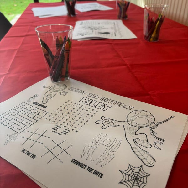 Spidey Activity Coloring Page, Spidey Birthday Party Favors, Spidey ...