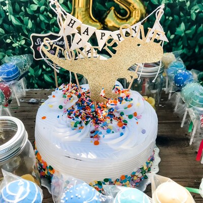 Personalised First Birthday Cake Topper. Dinosaur Theme. Name and Age ...