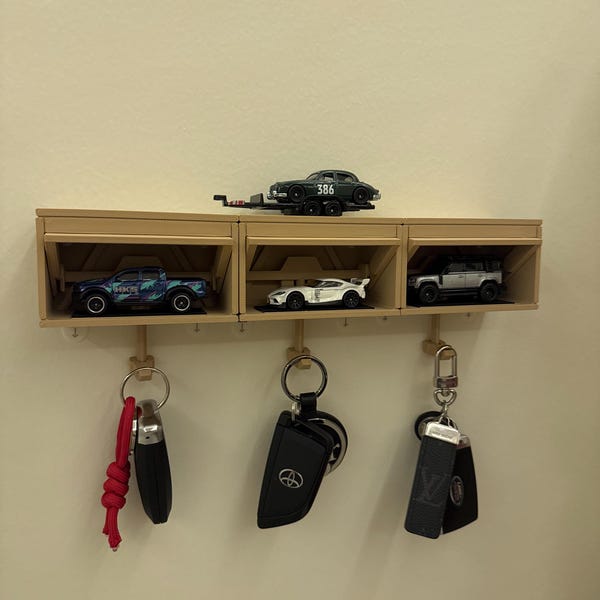 3D Printed Hot Wheels Garage Key Holder: Customizable Display - Etsy