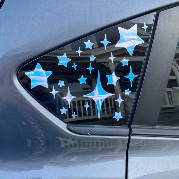 Sparkle Star Moon Vinyl Decal: Holographic Celestial Stickers - Etsy