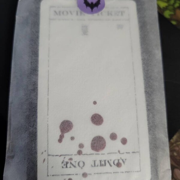Horror Movie Ticket Gift Tag - Etsy