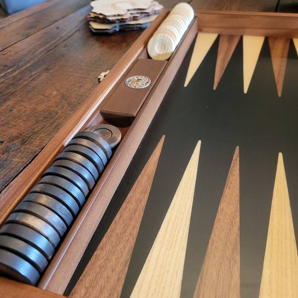 Premium Personalized Backgammon Set in Maple-green, Handmade Wooden ...