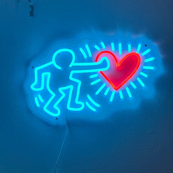 Heart Neon Sign, Love Heart Neon Sign, Love Sign, Minimalist LED Neon ...