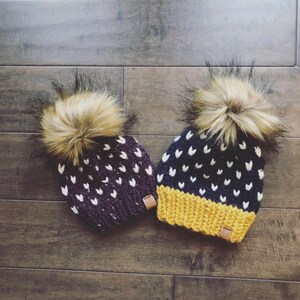 Custom Knit Hat Tiny Heart Knit Toque for Baby and Kids - Etsy Canada