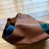 Brown Leather Knitting Bag, Leather Bag for Knitting or Crochet, Yarn ...