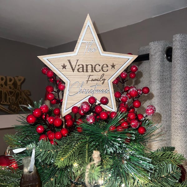 Christmas Tree Topper - Personalised Christmas Tree Topper ...