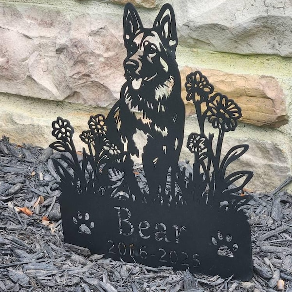 Personalized German Shepherd Memorial Stake,german Shepherd Metal Grave ...