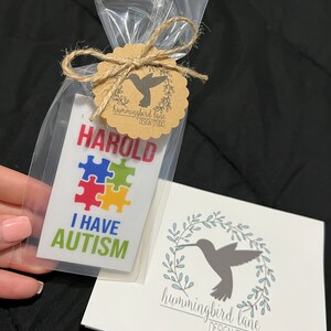 Autism Bag Tag, Autism Alert Tag, Personalized Bag Tag, Autism Hang Tag ...
