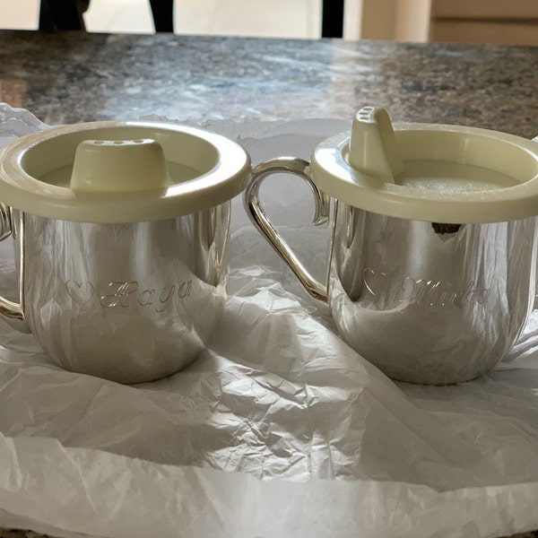 Engraved Teddy Bear Baby Cup - Silver Plated Finish, Free Engraving ...