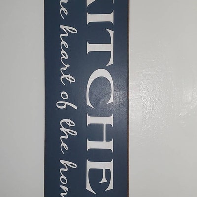 Kitchen the Heart of the Home Wood Sign, Farmhouse Decor, Primitive ...