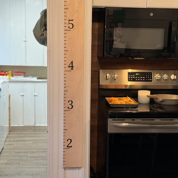 Maple Growth Chart Ruler 3D, Wooden Measuring Stick for Kids, Giant ...