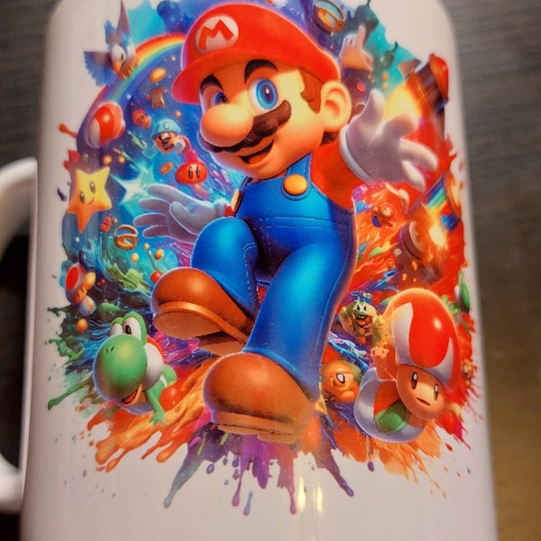 Super Mario Watercolor Splash PNG: Clipart for Sublimation (digital ...