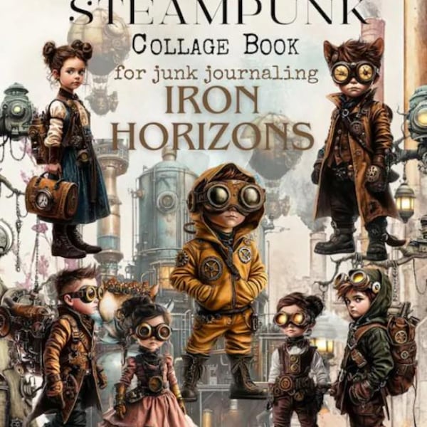 Ephemera Modern Steampunk Bundle Industrial Fantasy Art Digital Collage ...