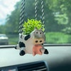 Cow Rear View Mirror Mini Planter Small Pot With Faux Plant for Car ...