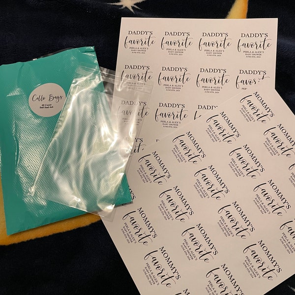 40 Daddys Mommys Baby Shower Stickers and Bags - Etsy