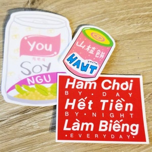 Ham Choi Het Tien Lam Bieng Vietnamese Motto Sticker Red Weatherproof ...