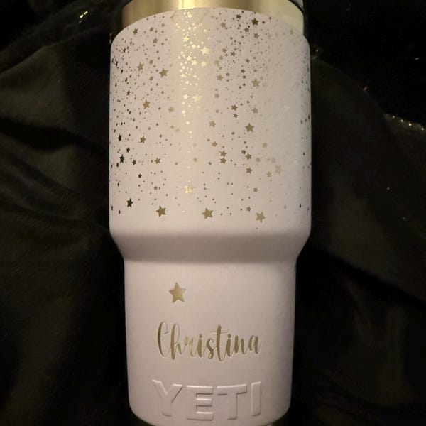 Yeti 30 Oz. Rambler, Engraved Yeti, Laser Engraved, Sparkle & Star ...