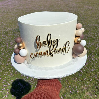 Cake Charm Custom Acrylic Name Plate Baby Shower Cake Decor Cake ...