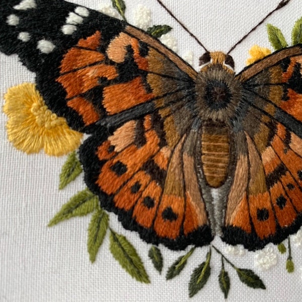 Butterfly: Hand Embroidery Pattern, Thread Painting Tutorial, Instant ...