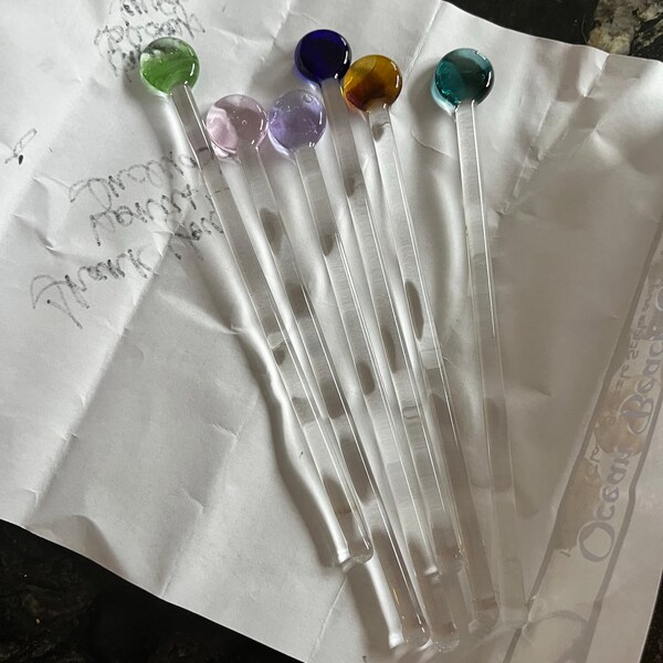 High End Glass Stir Sticks in Multicolor by Oceanbeachglass - Etsy