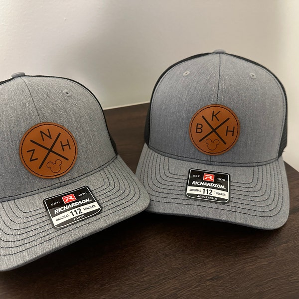 Personalized Father/son Matching Leather Patch Hat | Father Son Hats ...