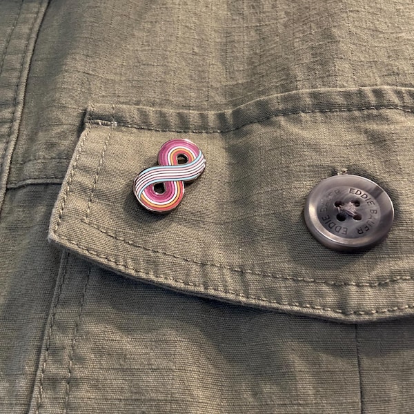 Non-binary Ribbon Pin — Subtle Pride Flag Small Mini Minimalist Enamel ...