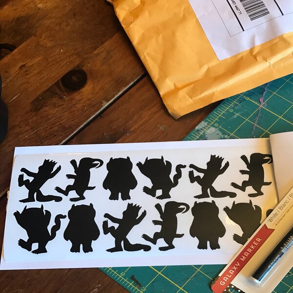 Where the Wild Things Are Party Chalkboard Vinyl Stickers Wild One ...
