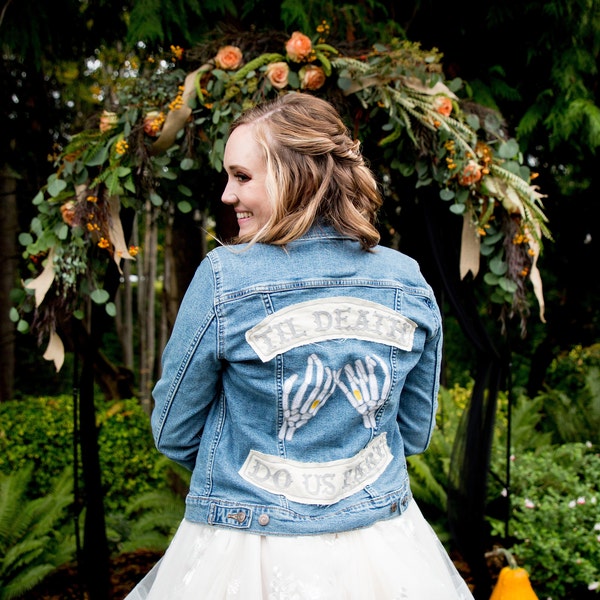 Til Death Do Us Part Custom Embroidered Jean Jacket | Til Death Jacket ...