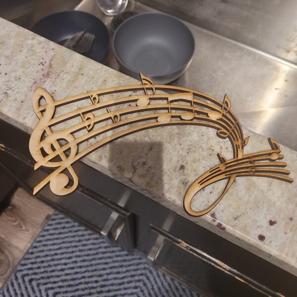 Music Notes - Laser Wood Cut Sign Wall Decor Lover Gift Wreath Notes ...