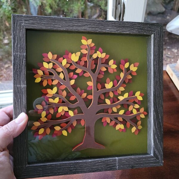 3D FALL TREE SVG - Fall Svg - Shadow Box Svg - for Cricut - for ...