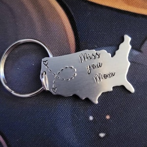 Best Friends Map Custom Long Distance Friendship State Key Chains USA ...
