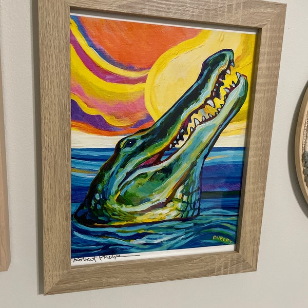 Psychedelic Sunset ALLIGATOR ART PRINT by Robert Phelps; Surf Home ...