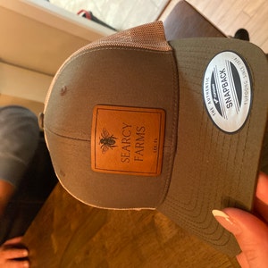 Custom Leather Patch Hats, Logo Hats, Laser Engraved Leather Patch ...