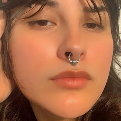 Goth 666 Pentagram Septum Ring, Septum Ring 16g, Satanic Jewelry ...