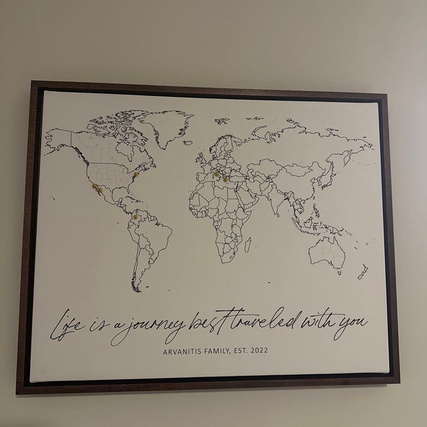 Push Pin Mini World Travel Map - No Labels - Personalizable Cork Pin ...